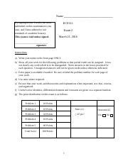ECE311 Exam 2 Problems On Electromagnetic Fields Course Hero