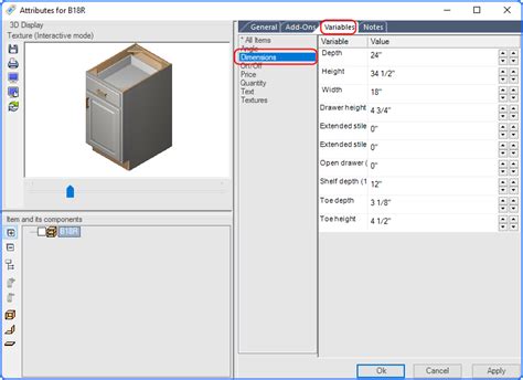 Resize The Components Of An Item Design