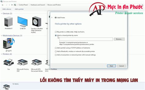 lỗi không tìm thấy máy in trong mạng lan và cách sửa hiệu quả