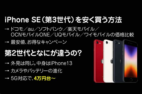 Iphone Se3（第3世代）を安く買う方法。4万円台～