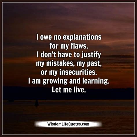 You Owe No Explanations For Your Flaws Wisdom Life Quotes