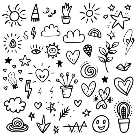 Premium Vector Hand Scribbled Various Shapes Set