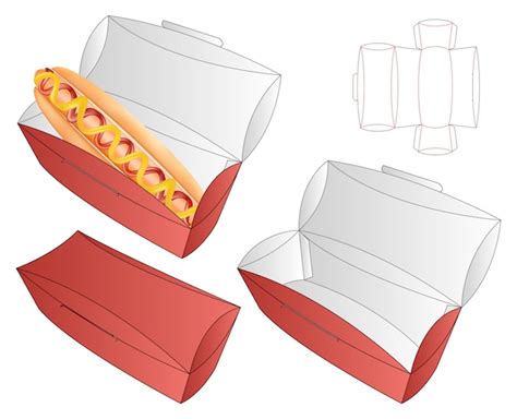 Diseño De Plantilla Troquelada Caja De Embalaje Vector Premium