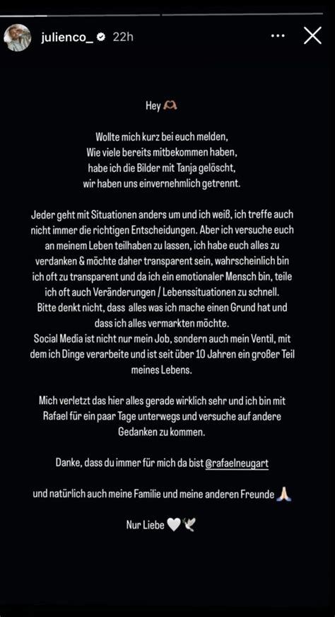 Julian Claßen Gibt Trennung Von Tanja Makaric Bekannt