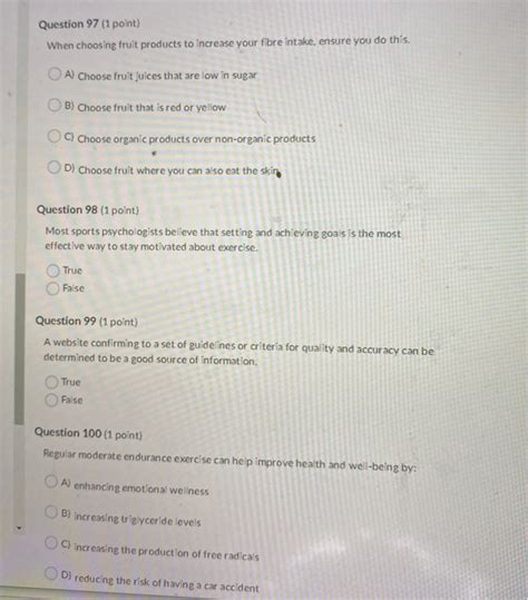 solved question 97 1 point when choosing fruit products to