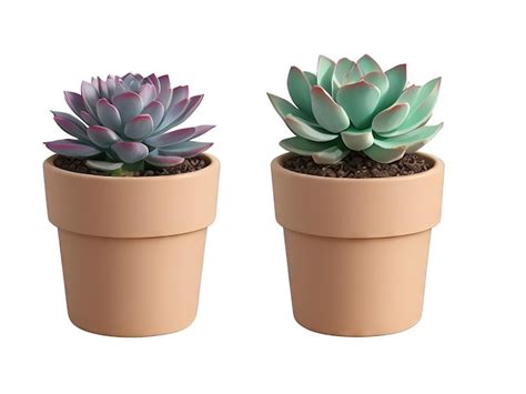 Premium Photo Two Succulents In A Pot On A White Background