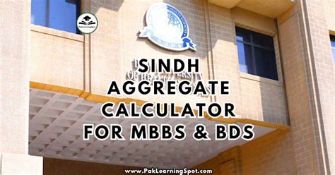Sindh Aggregate Calculator For MBBS BDS Admissions Pak Learning Spot PLS Academy Online