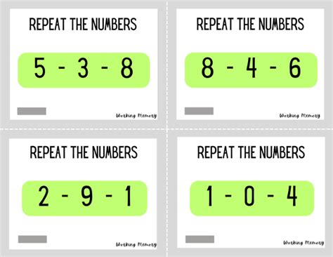 working memory task cards executive functioning development the
