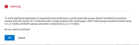 powervault me5 degradation of sequential write performance warning