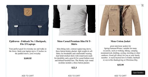 Typescript React Shopping Cart Codesandbox