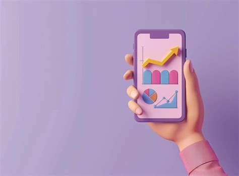 Premium Vector A Person Holding A Phone With A Graph On It