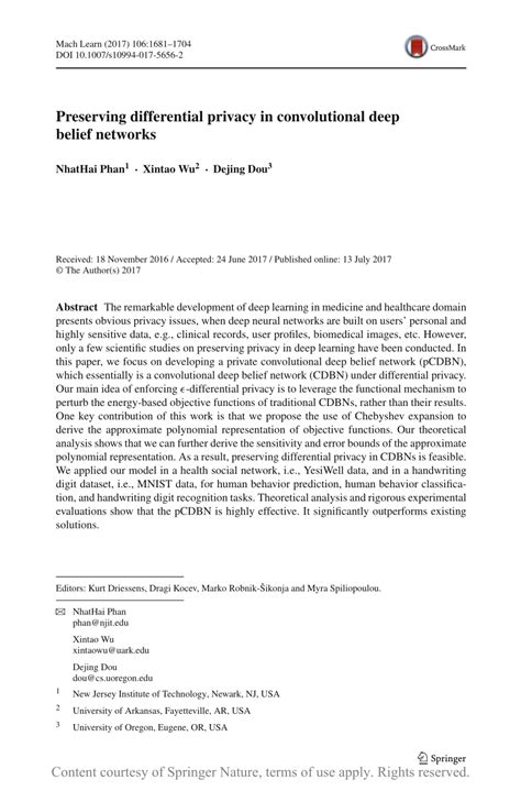 Preserving Differential Privacy In Convolutional Deep Belief Networks