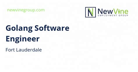 Golang Software Engineer Newvine Employment Group Jared Black