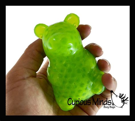 Set Of 3 Gummy Bear Fidgets Jumbo Mochi And Water Bead Filled Squish