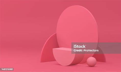 3d 연단 핑크 기하학적 스탠드 기본 기초 반원 건설 둥근 벽 현실적인 벡터 0명에 대한 스톡 벡터 아트 및 기타 이미지 0명 3차원 형태 강단 Istock