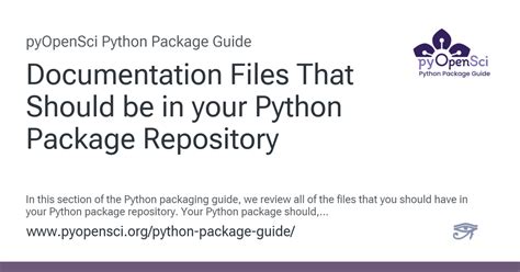 Documentation Files That Should Be In Your Python Package Repository — Python Packaging Guide