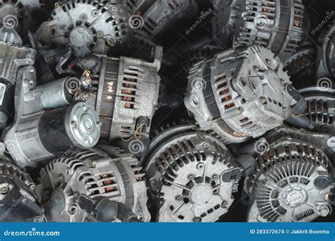 Stainless Steel Car Alternator Close Up Of Engine Stock Photo Image