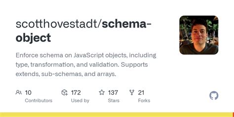 GitHub Scotthovestadt Schema Object Enforce Schema On JavaScript Objects Including Type