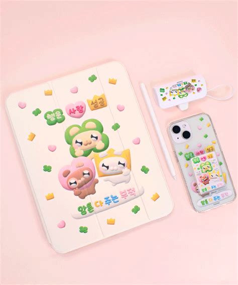 ️누누씨 행운 부적 세로거치 아이패드 애플펜슬 충전 수납 케이스 고광택 와이드 투명 백커버 아이패드 9 10 에어 13 11 5세대 4 프로11 애플펜슬 케이스 에이블리