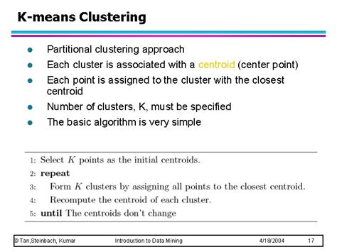 Data Mining Cluster Analysis Basic Concepts And Algorithms