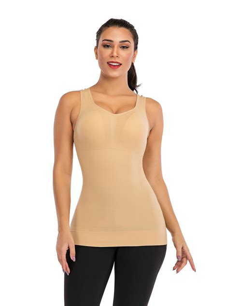 Fannyc Womens Cami Shaper With Built In Bra Tummy Control Camisole