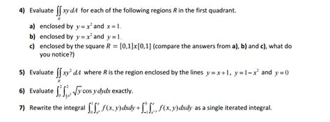 Solved Evaluate Double Integralr Xy Da For Each Of The