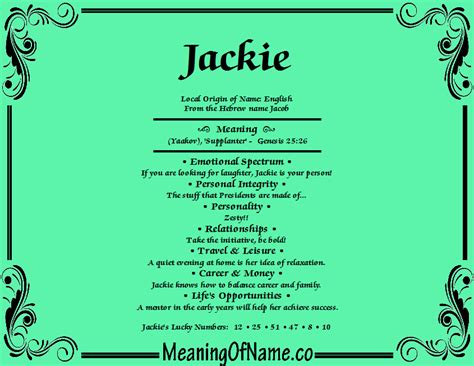 Jackie Meaning Of Name