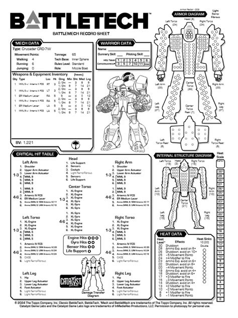 Crusader Crd 7w Pdf Battle Tech