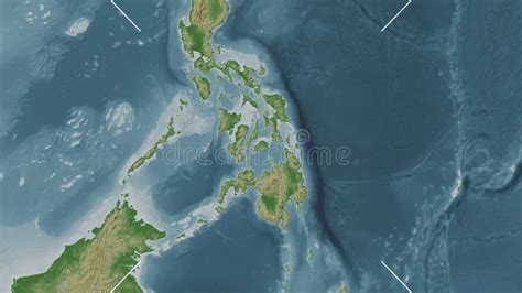 bohol island in the philippine sea physical map slide stock footage