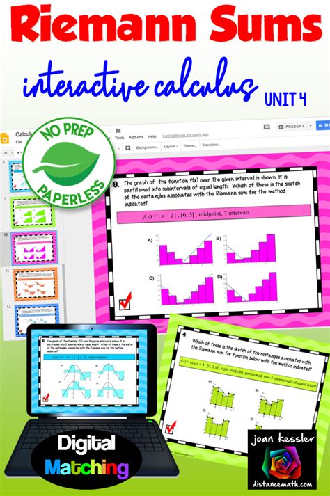 Calculus Riemann Sums Digital Matching Calculus Ap Calculus Ab Ap Calculus