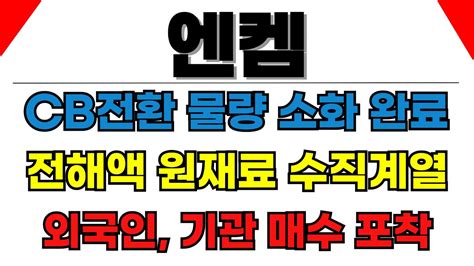 엔켐 주가전망분석 드디어 행복시작 세력의 대량매집 시작 2차전지 드디어 바닥 도착 상승 추세전환 포착 엔켐 엔켐주가 엔켐목표가 Youtube