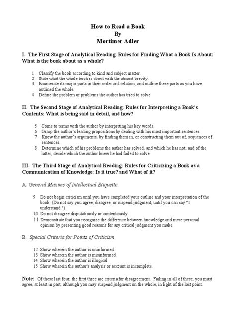 Mortimer Adler How To Read A Book Pdf