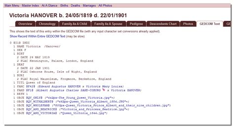 Gedscape Gedcom File Structure