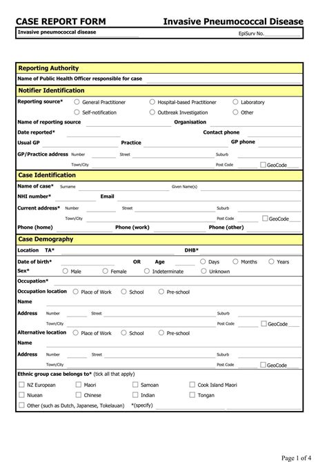 free 10 case report forms in pdf ms word for case report form template