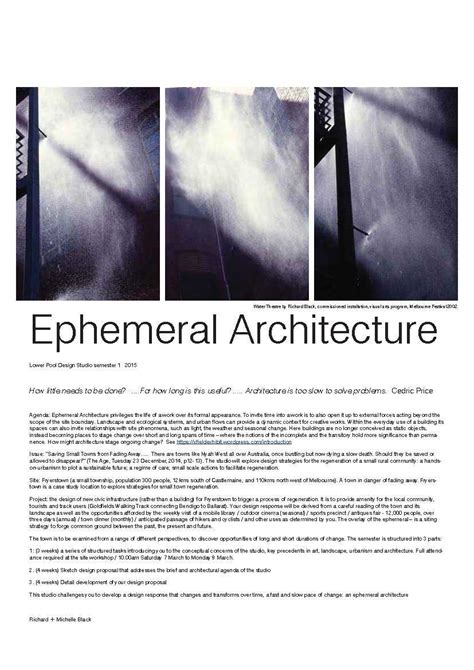 Ephemeral Architecture Rmit Architecture Movement Architecture