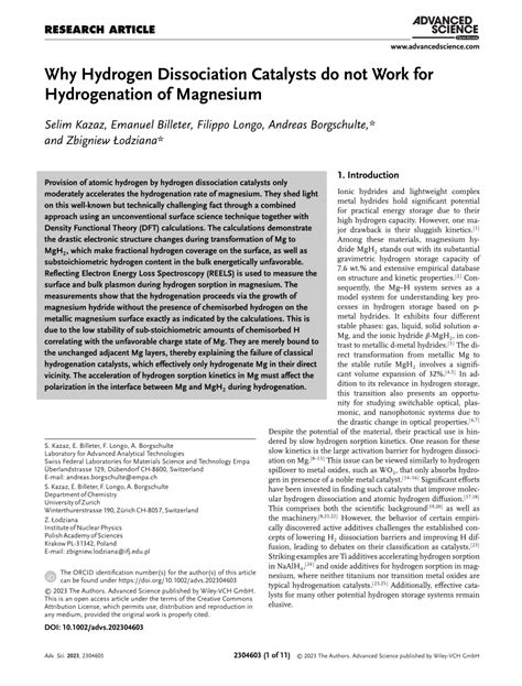 Pdf Why Hydrogen Dissociation Catalysts Do Not Work For Hydrogenation