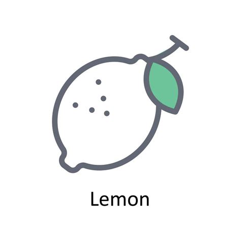 Citron Vecteur Remplir Contour Icônes Facile Stock Illustration Stock