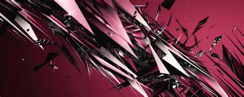 A Vibrant Burgundy Background With Sharp Angular Lines And Shapes In Contrasting Colors Like