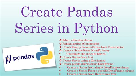 Create Pandas Series In Python Spark By Examples