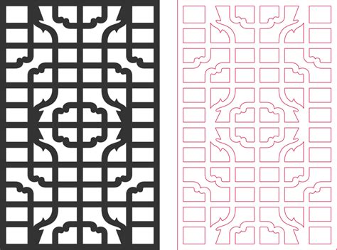 Window Frames Pattern Vector DXF File Free Download 3axis Co