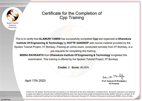 Alamuri Yamini On Linkedin Cppprogramming Spokentutorial Iitbombay Professionaldevelopment