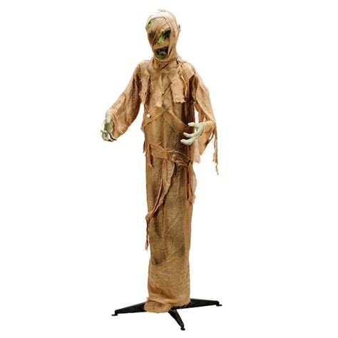 63 In Standing Animated Halloween Prop Shaking Mummy 4381 The Home Depot
