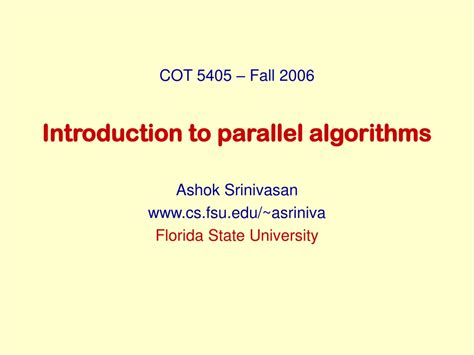 Ppt Introduction To Parallel Algorithms Powerpoint Presentation Free