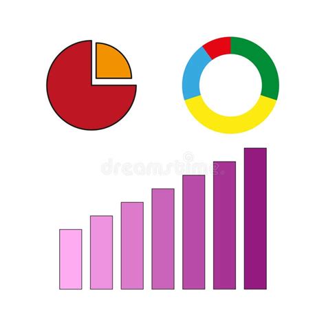 Colorful Chart And Graph Collection Set Of Pie Donut And Bar Charts In Vibrant Colors Vector