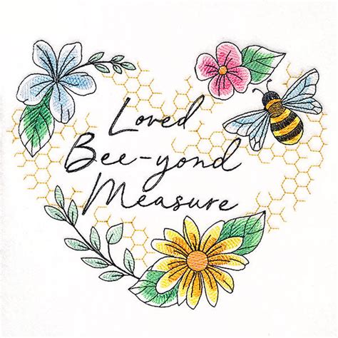 Loved Bee Yond Measure Heart Embroidery Library