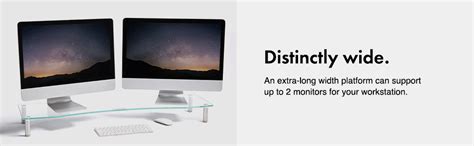 Extra Wide Glass Computer Monitor Riser Desktop Stand Emgawer