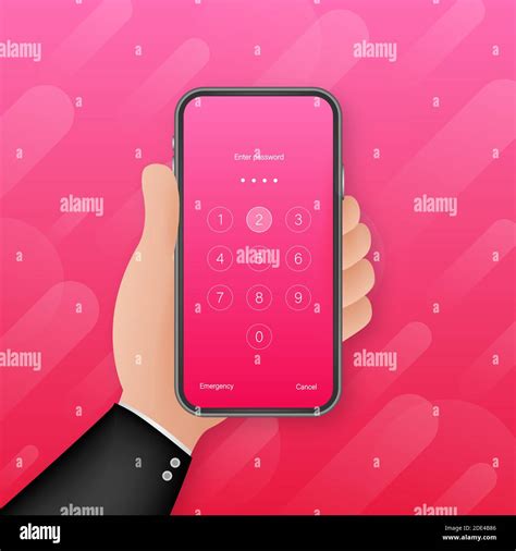 Screen Lock Authentication Password Smartphone Background Template Illustration Of Phone Id