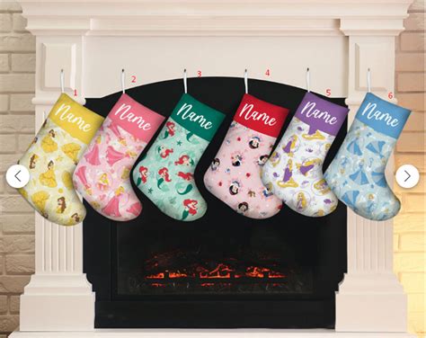 Personalized Disney Princess Christmas Stocking Ariel Elsa Belle