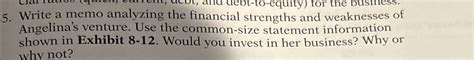 Solved Write A Memo Analyzing The Financial Strengths And