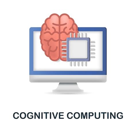 Ilustração d de ícone de computação cognitiva da coleção fintech Ícone d de computação